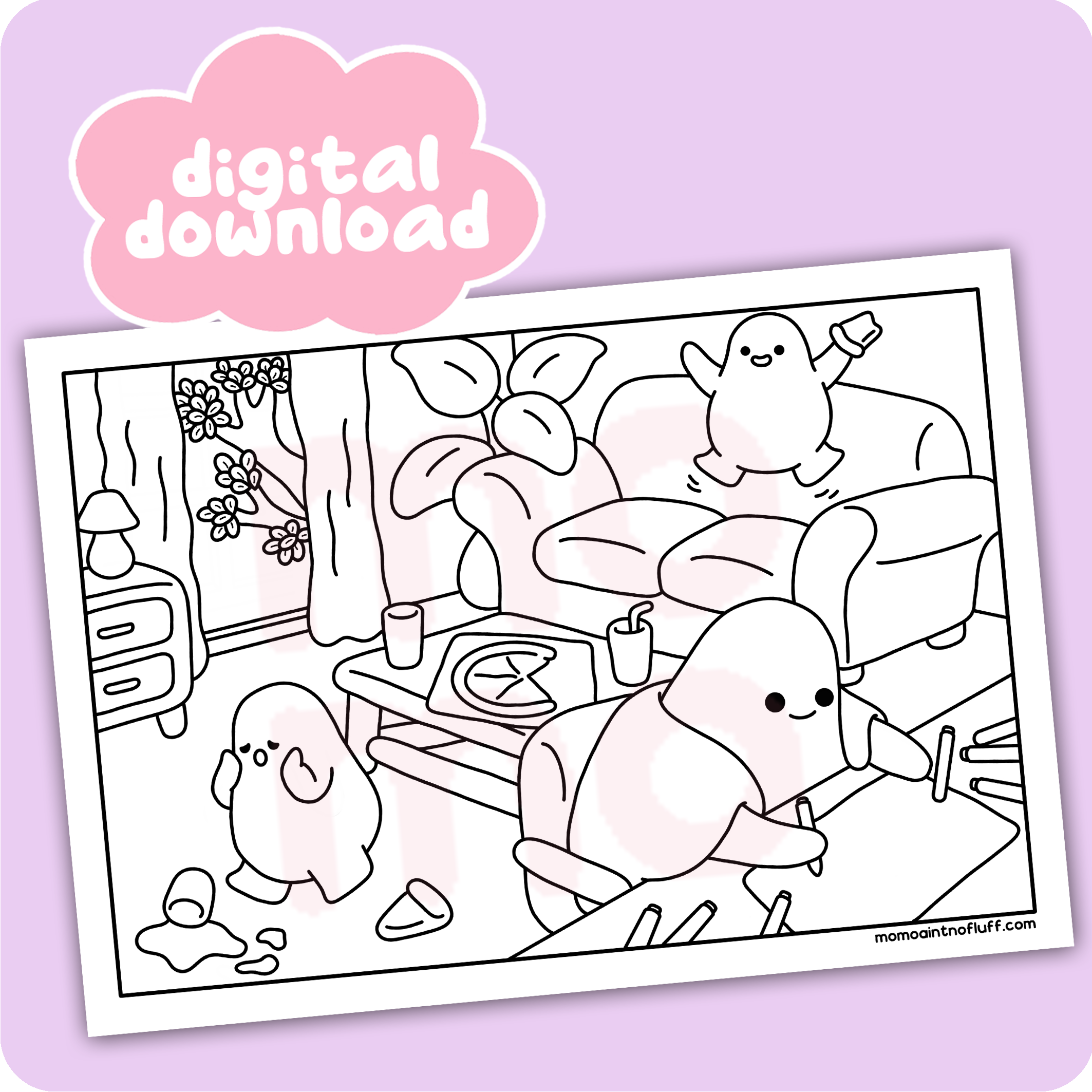 coloring mama • coloring page – momo